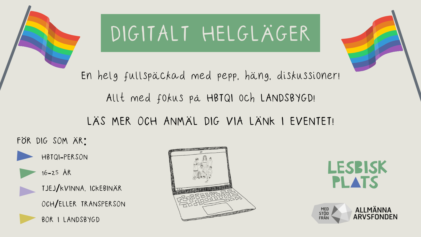 DIGITALT HELGLÄGER MED LESBISK PLATS 14-15 MAJ 2022 | Lesbisk makt
